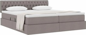 Postel s úložným prostorem s čelo 2 ks Taupe Umělá kůže 3370940