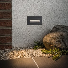 P 94383 Venkovní vestavné svítidlo do zdi Long LED černá IP44 4W 230V teplá bílá 103x58mm - PAULMANN