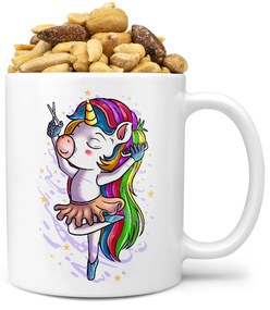 Hrnek Unicorn kadeřnice (Náplň hrníčku: Směs slaných oříšků)