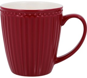 GREEN GATE Hrnek Alice Claret Red 350 ml, červená barva, porcelán