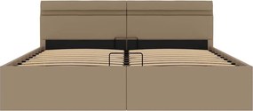 Rám postele LED úložný prostor cappuccino umělá kůže 160x200 cm 285562