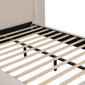 Postel ALTESA 160x200 s roštem a LED osvětlením, béžová Velvet látka Kondela 0000408415