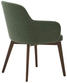 OnaDnes -20% Zelená čalouněná jídelní židle Kave Home Nelida s tmavou podnoží