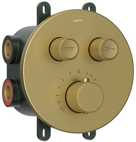 Sapho SMART SELECT podomítková sprchová termostatická baterie box 2 výstupy zlato mat RP032GB