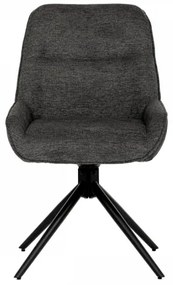 Jídelní konferenční židle tmavě šedá černé kovové nohy otočný mechanismus HC-535 GREY2