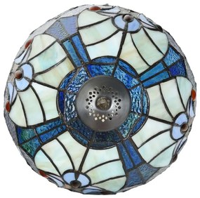 Stolní lampa Tiffany Berniss modrá – 25x40 cm