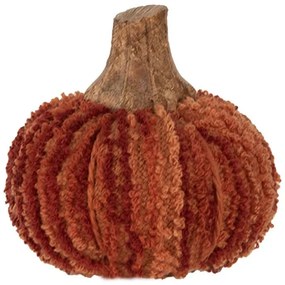 Tmavě cihlová látková dekorace dýně Pumpkin S - Ø 9*8 cm