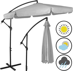 Zahradní slunečník 290 cm, světle šedý SPRINGOS CASABLANCA GU0042