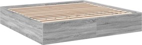 Rám postele šedý sonoma 200 x 200 cm kompozitní dřevo 3280991