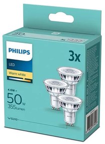 SADA 3x LED Žárovka Philips GU10/4,6W/230V 2700K