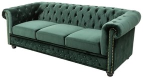 Designová trojsedačka Chesterfield 205 cm zelená