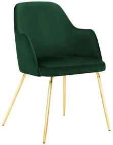 Tmavě zelená sametová jídelní židle MICADONI CHAYA