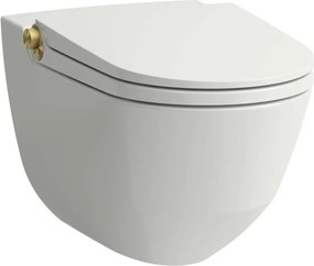 Laufen Cleanet Riva - Elektronický bidet s keramikou, závěsný, Rimless, SoftClose, LCC, bílá/matné zlato H8206914020001