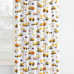 Goldea dětský bavlněný závěs - nákladní auta a bagry 180x150 cm