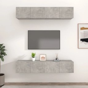 TV skříňky 4 ks betonově šedé 80 x 30 x 30 cm kompozitní dřevo 3114185