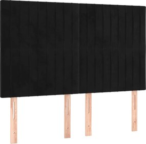 Box spring postel s matrací černá 140x200 cm samet 3129335