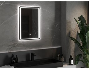 Mexen Zusa, LED koupelnové zrcadlo s podsvícením 50x70 cm, 6000K, ochrana proti zamlžování, 9808-050-070-611-00