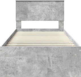 Rám postele s čelo Beton 90 x 200 cm Masivní borové dřevo 3410648