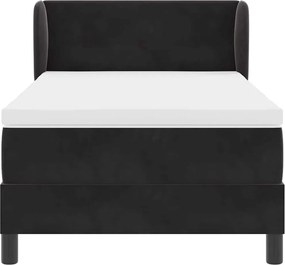 Postel s boxspringem s čelo Černá 80 x 200 cm samet 3340360
