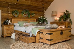 ARTEN Rustikální manželská postel POPRAD ACC03 - borovice Rozměry: 200x200 cm