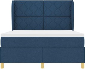 Postel s boxspringem s čelo Modrá 200 x 160 cm textil 3340829