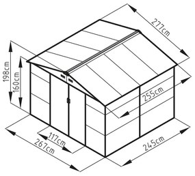 G21 Zahradní domek G21 GAH 706 - 277 x 255 cm, šedý G21-63900551