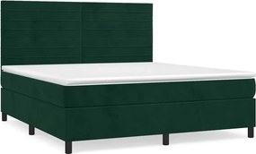 Box spring postel s matrací tmavě zelená 180x200 cm samet 3143100