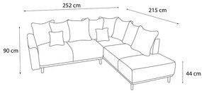 Námořnicky modrá rozkládací rohová pohovka Bobochic Paris Mola L, pravý roh