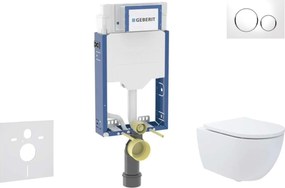 SANITINO - Set předstěnové instalace, klozetu Oudee a sedátka softclose, tlačítko Sigma20, bílá/chrom SANI11CA31173