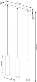 Sollux Lighting Závěsná lampa LAGOS 3L béžová