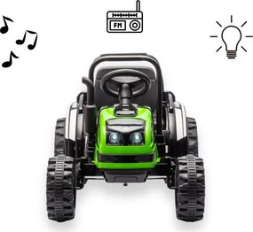 Elektrický traktor s přívěsem Farmer zelený