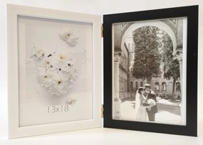 Bondecor Dvojrám na fotografie černobílý Velikost: 13x18cm