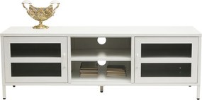 Bílý ocelový TV stolek 150x50x45 cm Acier – Premier Housewares