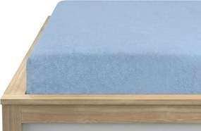 Froté prostěradlo světle modré 90 x 200 cm