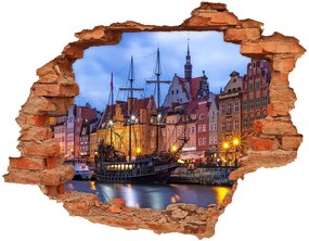 Wallmuralia Díra 3D ve zdi nálepka Gdaňsk Polsko 90x70 cm