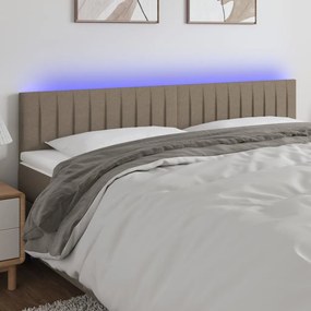 Čelo postele s LED taupe 160x5x78/88 cm textil