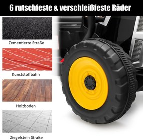 Costway 12 V dětský traktor s odnímatelným přívěsem a dálkovým ovládáním