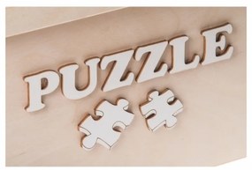 FK Dřevěný box na hračky - Puzzle 25x25x20 cm, Přírodní