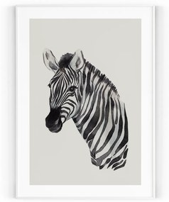 Plakát / Obraz Zebra S okrajem Samolepící plátno A4 - 21 x 29,7 cm