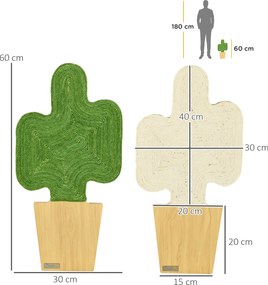 Škrabadla pro kočky nástěnná, design kaktus, zelená+bílá D30-763V00MX