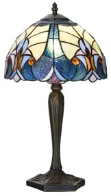 Stolní lampa Tiffany Berniss modrá – 25x40 cm