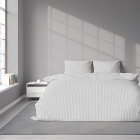 Detexpol Damaškové povlečení 180x200 stříbrné jednobarevné pruhy 1 cm Pure