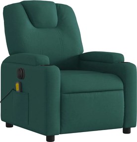 Elektrické masážní polohovací křeslo tmavě zelené textil 3204362