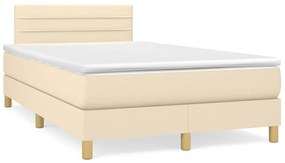Box spring postel s matrací a LED krémová 120x190 cm textil 3270100