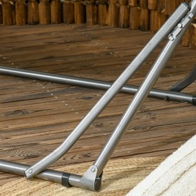 Skládací zahradní houpací síť s kovovým stojanem Outsunny, 1 místo, maximální nosnost 120 kg, rozměry 270L x 100W x 94H cm | Aosom