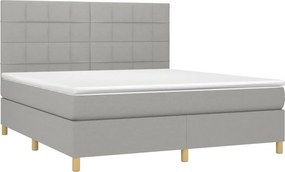 Box spring postel s matrací světle šedá 160 x 200 cm textil 3142345