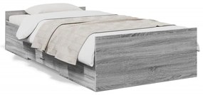 vidaXL Rám postele se zásuvkami šedý sonoma 100 x 200 cm kompozit