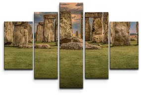 Sablio Obraz - 5-dílný Stonehenge - 125x90 cm