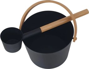 Harvia set vědro 4L s naběračkou 42 cm, matný nerez a dřevo