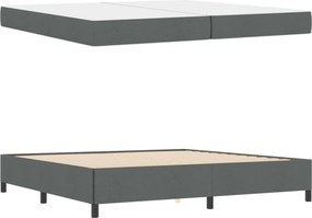 Postel s boxspringem Tmavě šedá 200 x 200 cm textil 3398886